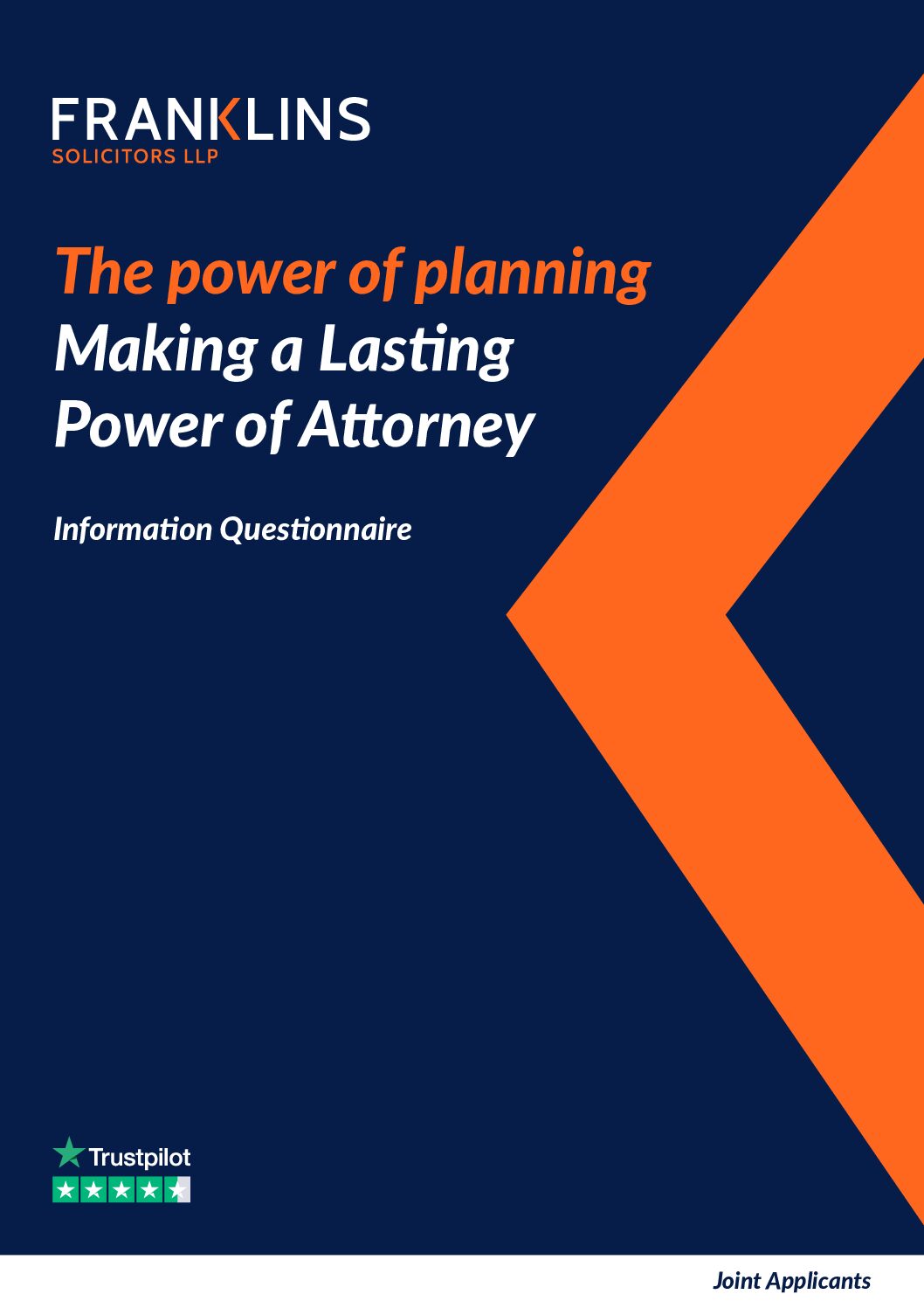 Making a Lasting Power of Attorney Questionnaire – Joint | Franklins Solicitors